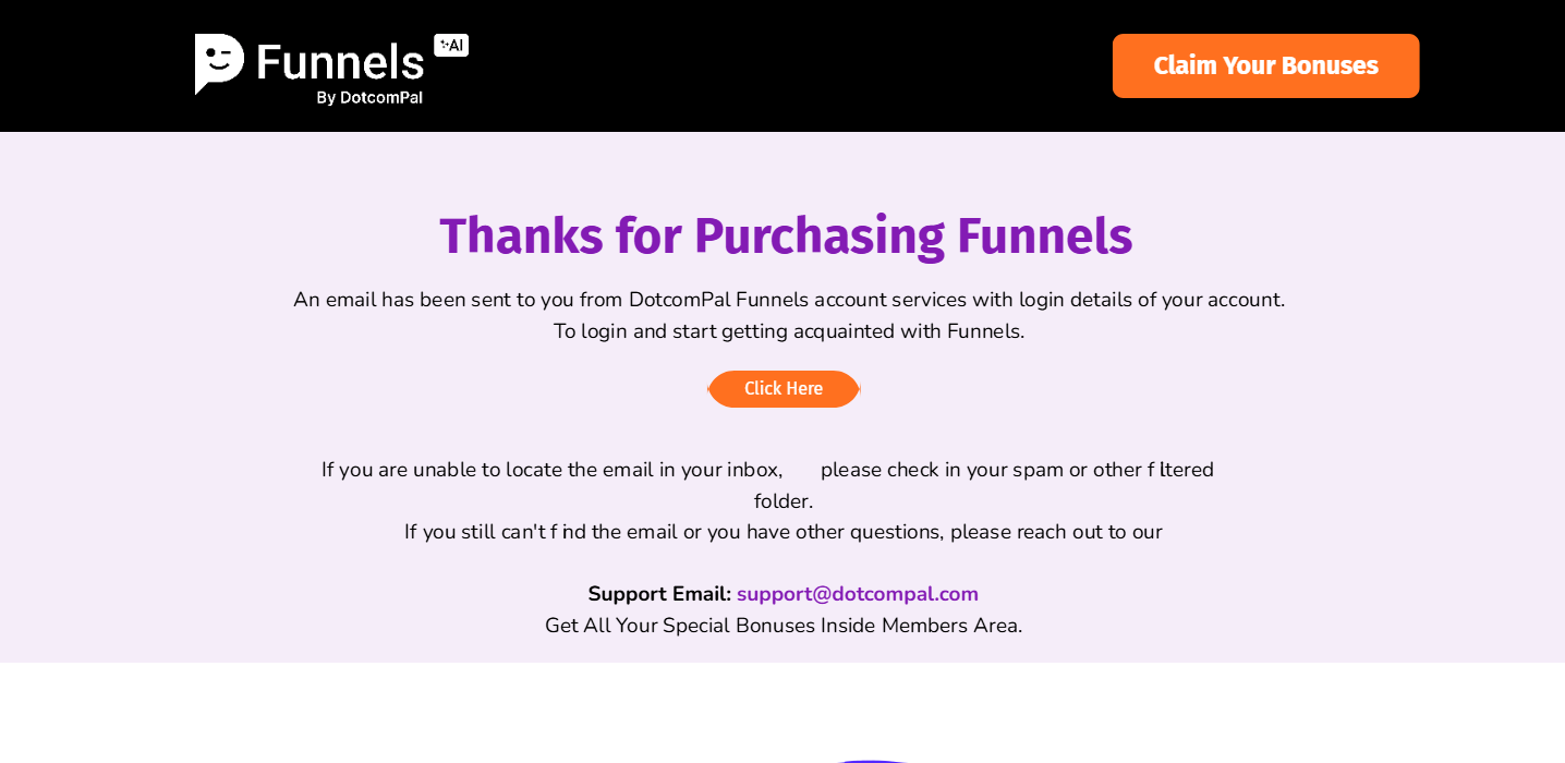 DotcomPal Funnels Thank you Page | DotcomPal